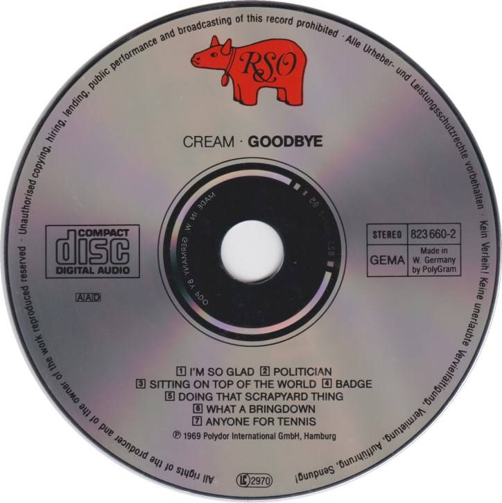 Cream Goodbye : CD | CD Covers | Cover Century | Over 1.000.000 Album ...